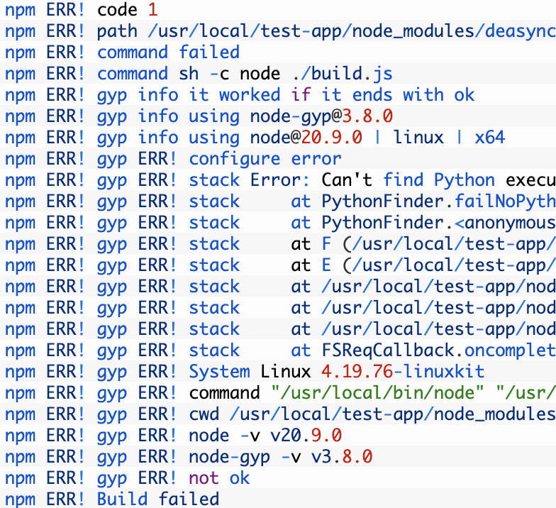 「npm install」「npm ci」時に「Can’t find Python executable “python”, you can ...