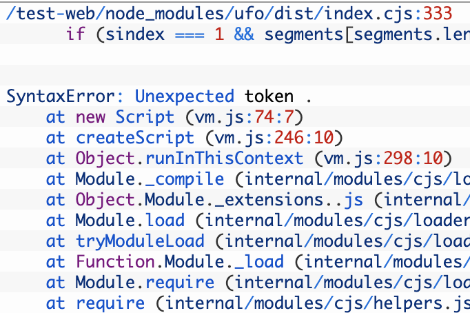 Nuxt.jsで「if (sindex === 1 && segments[segments.length – 1]?.endsWith(“:/”)) { SyntaxError ...